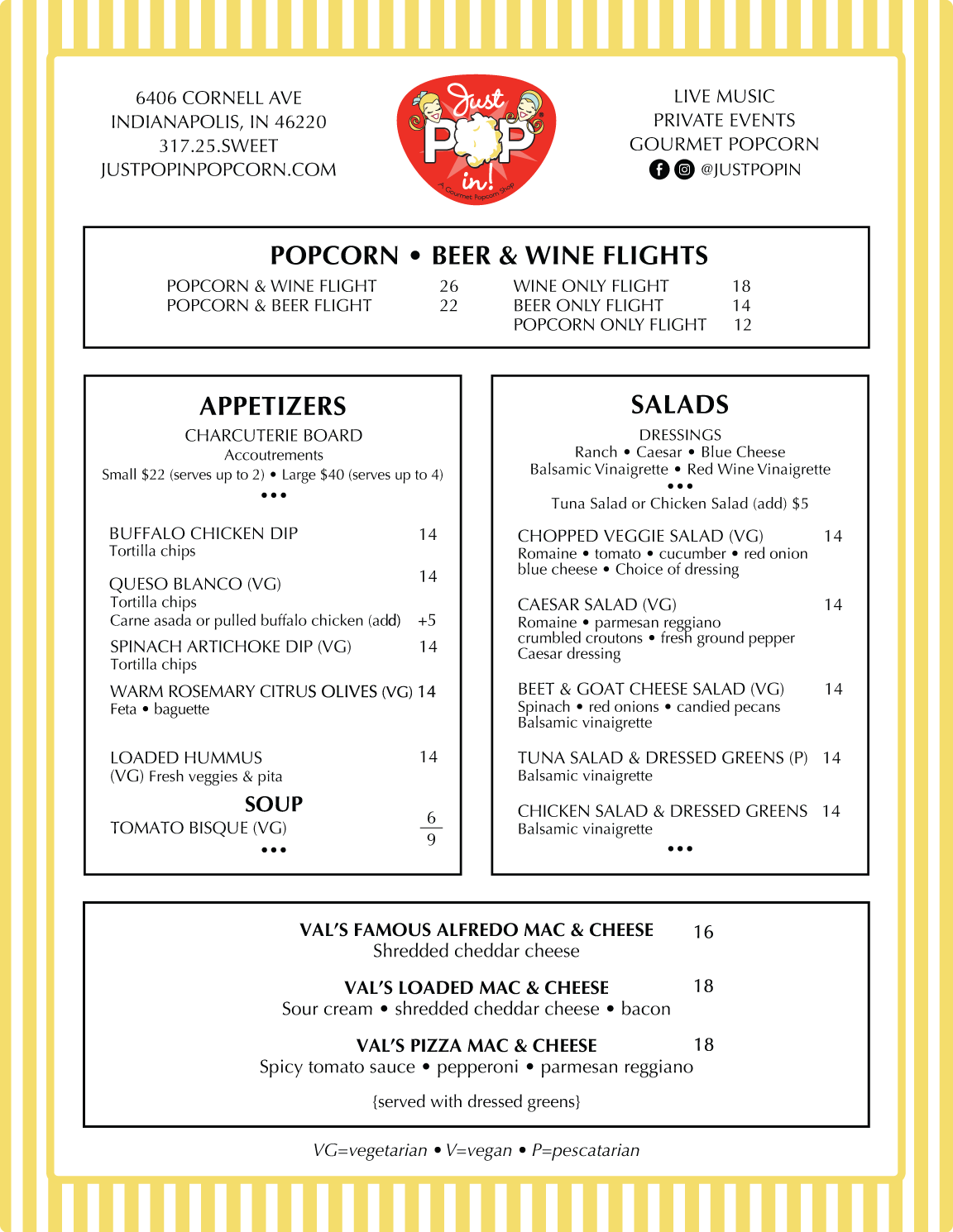 Popcorn Café Menu — Just Pop In!