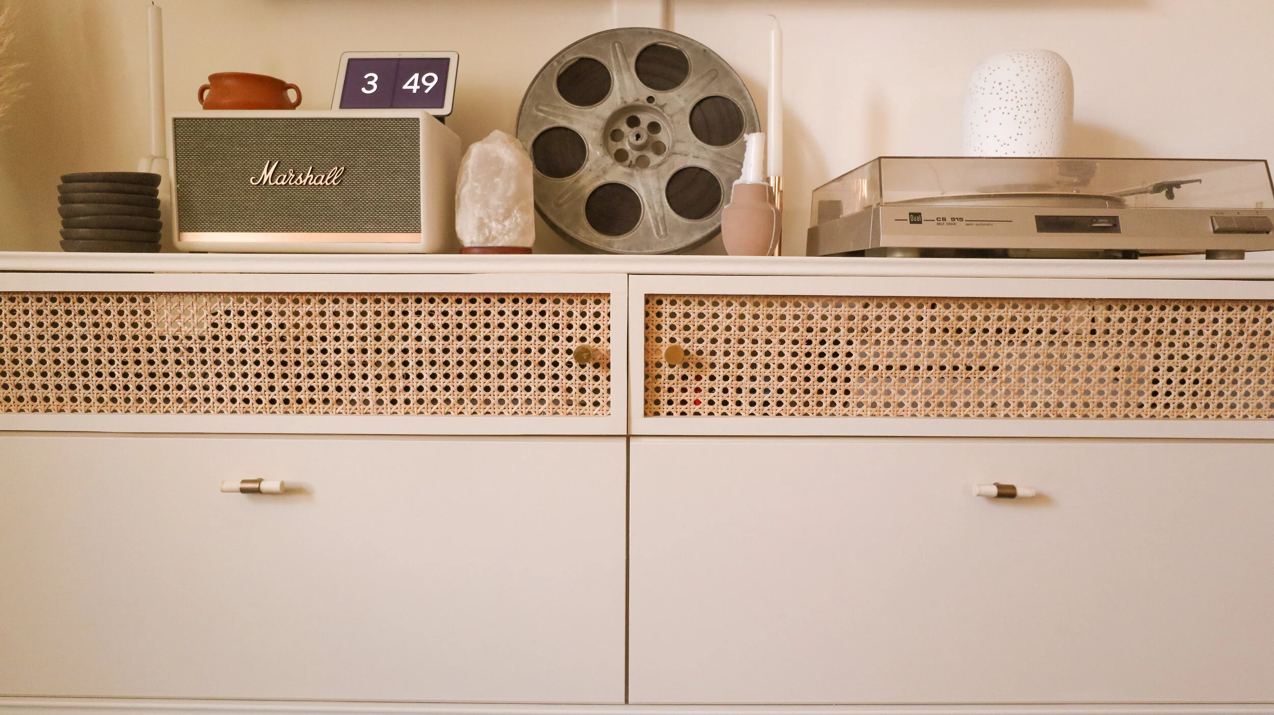 Woven Cane IKEA Hack Media Unit Upcycle! — The Sorry Girls