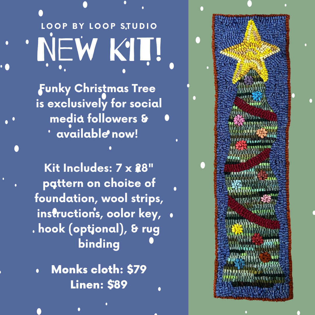 DIY KIT - Bee Table Runner - Complete 12x40" Primitive Rug Hooking Kit ...