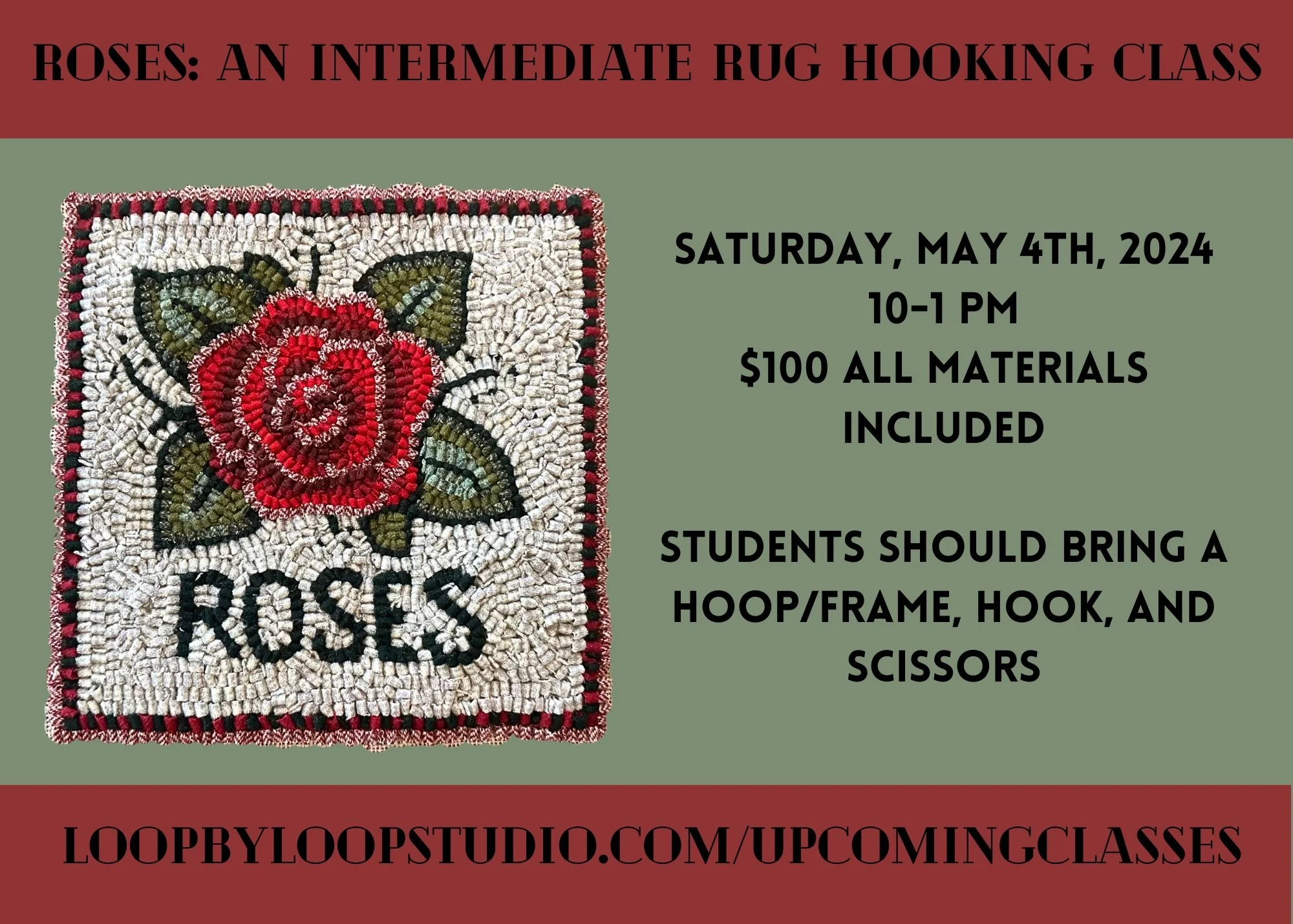 Upcoming Classes — loop by loop studio