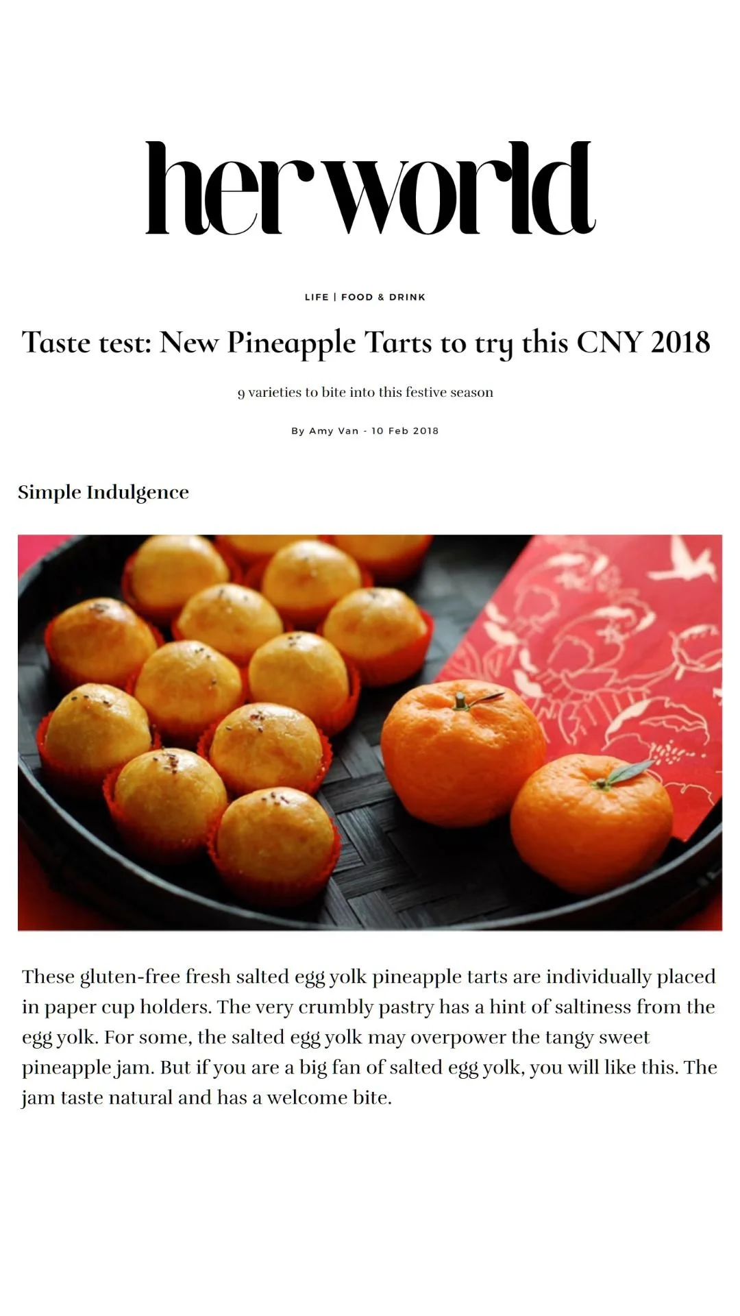 Simple Indulgence Patisserie | Real Food Real Flavours-Media Features