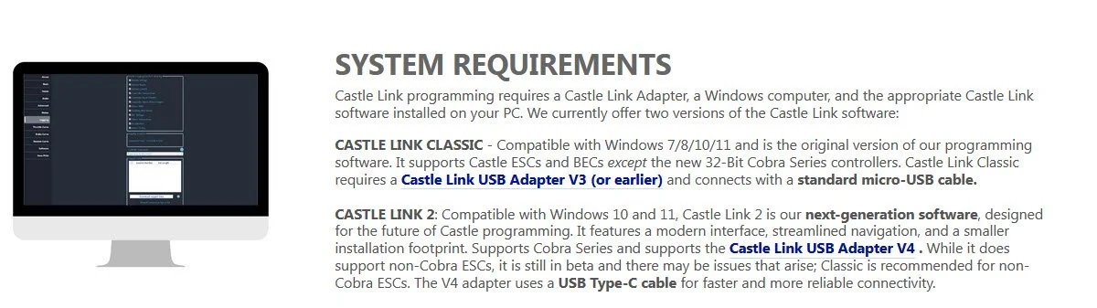 Castle Link Explained: Versions, Updates & Data Logs — Castle Homepage