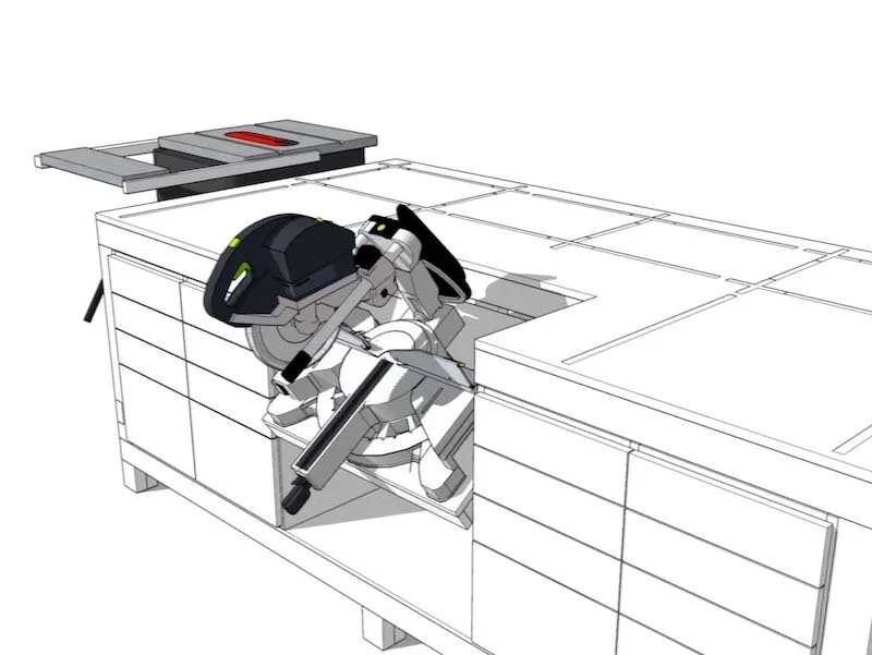 How To Build A Garage Workbench / Miter Saw Station / Outfeed Table ...