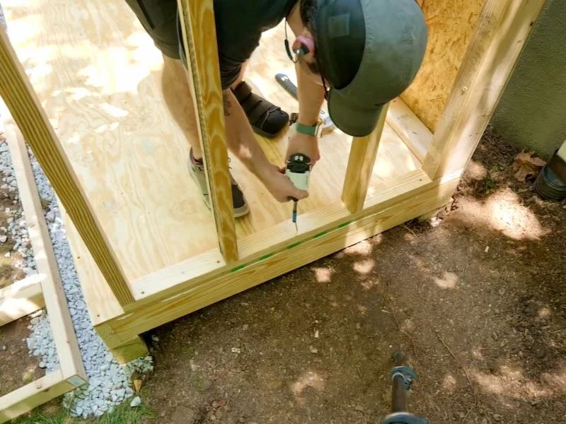 How To Build A Storage Shed Part 1 : Framing The Floor, Walls & Roof ...