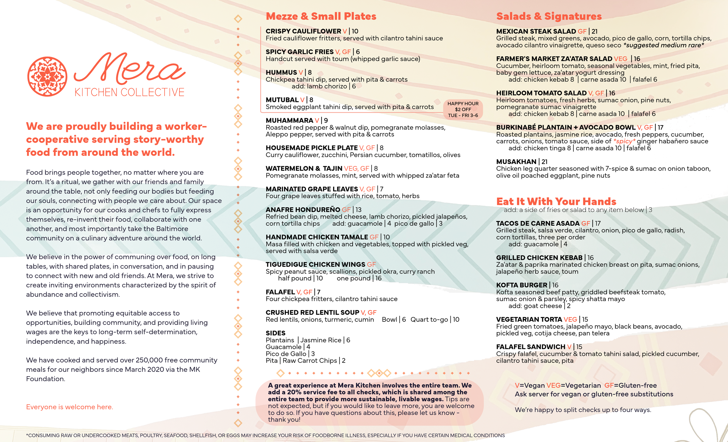 Current Menu — Mera Kitchen Collective