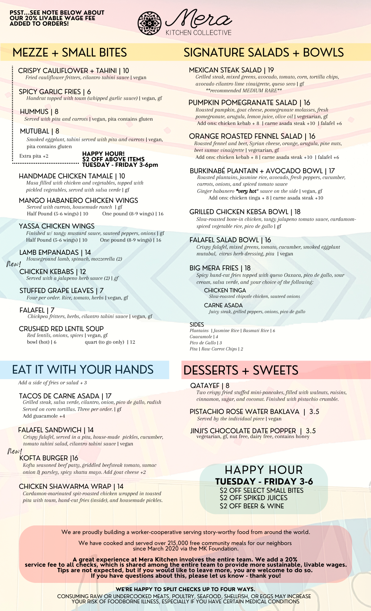 Current Menu — Mera Kitchen Collective