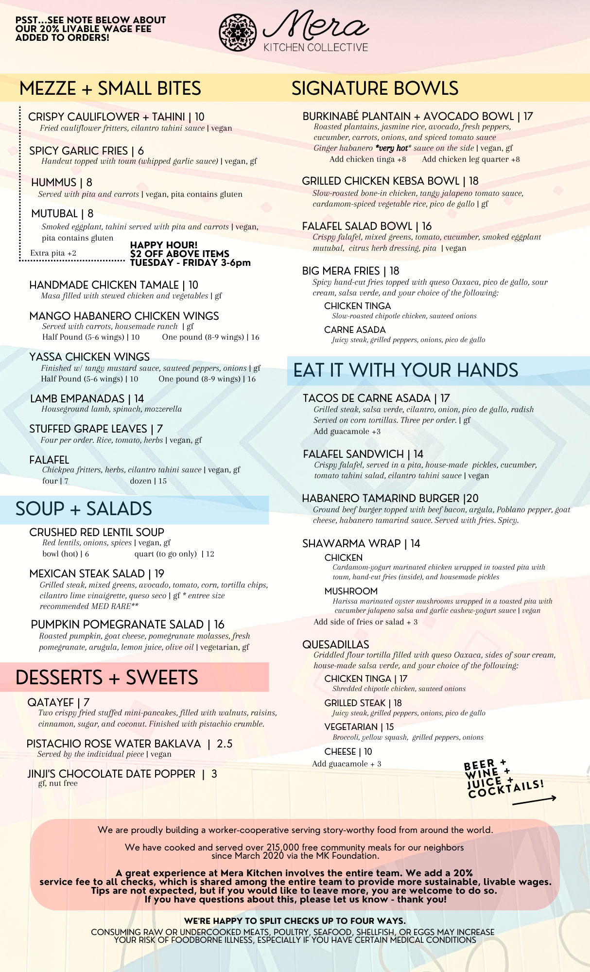 Current Menu — Mera Kitchen Collective