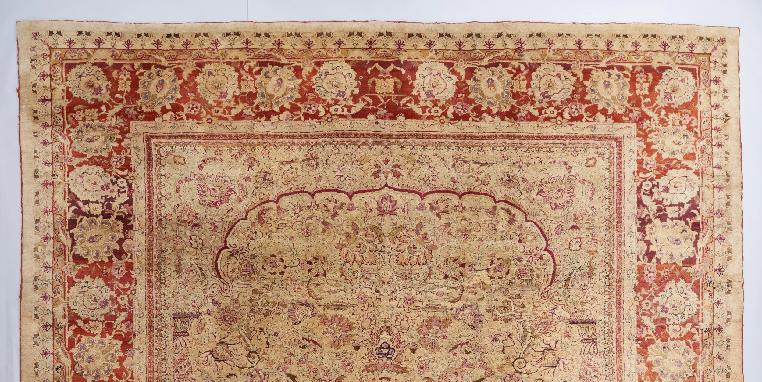 Beige ground Indian carpet — b bolour