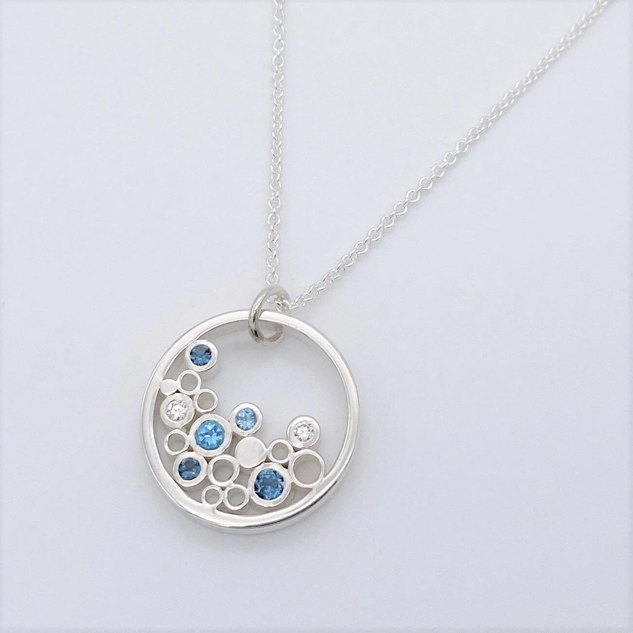 Effervescent Pendant - Blue — Varoshe Bespoke Jewellery