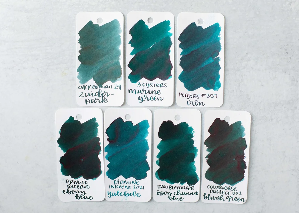 Ink Review #2223: 3 Oysters Marine Green — Mountain of Ink