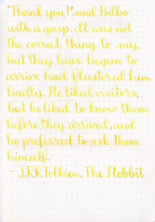 Ink Review: Diamine Yellow — Mountain of Ink