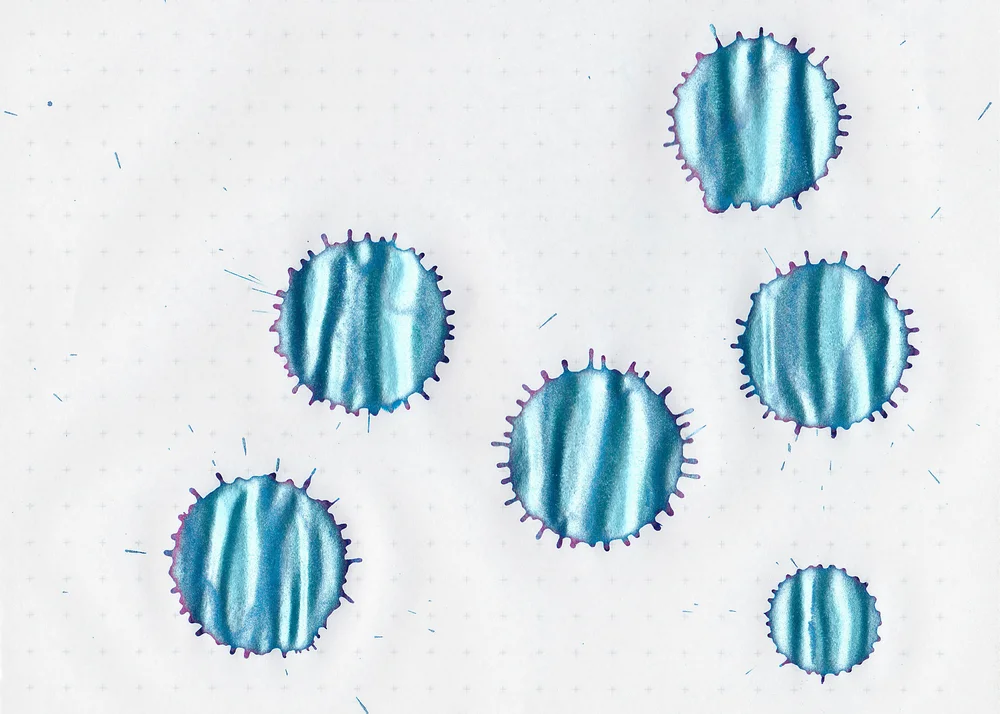 Ink Review: De Atramentis Pearlescent Cyan Blue — Mountain of Ink