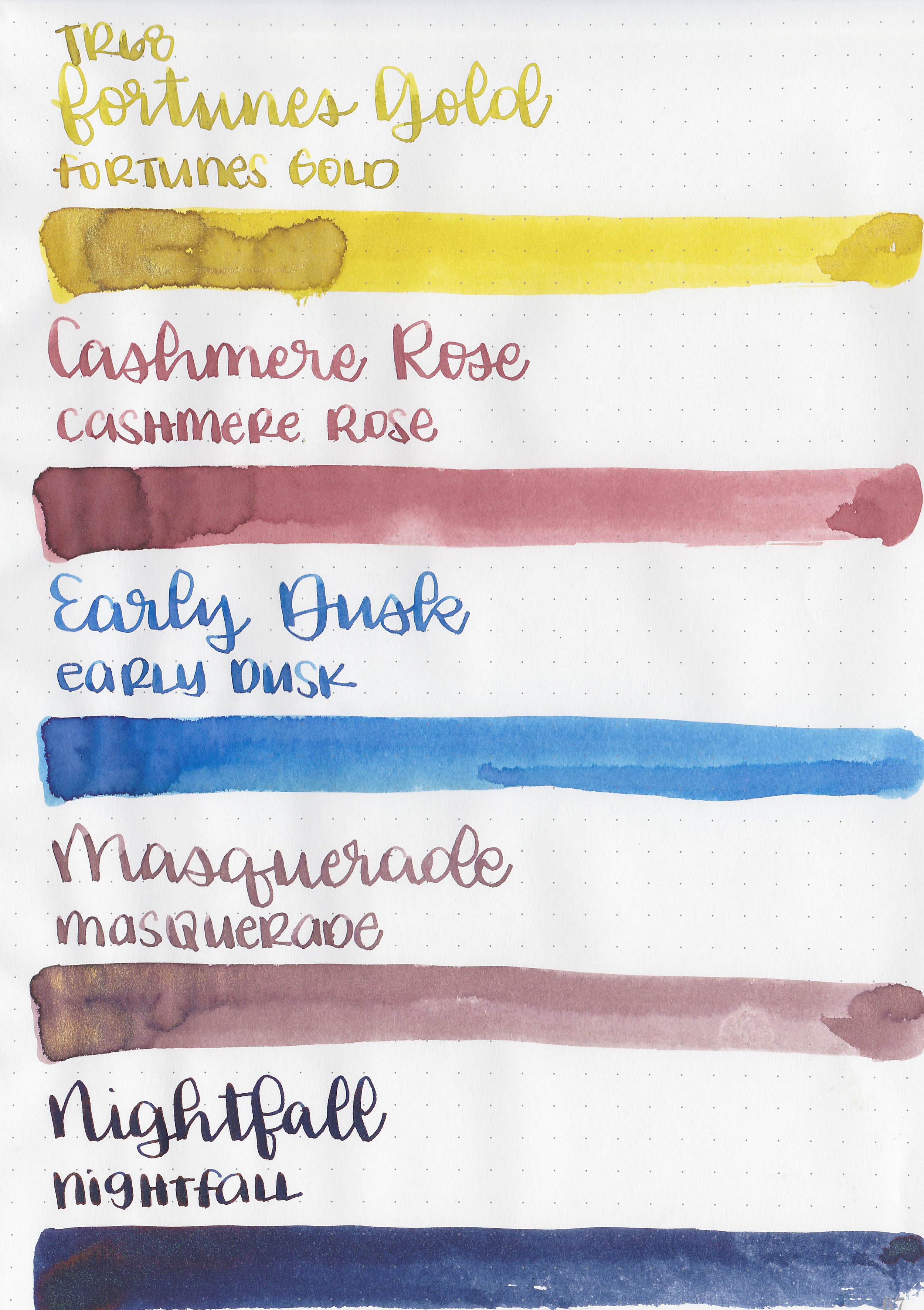 Diamine Inkvent 2023 Days 1-5 — Mountain of Ink