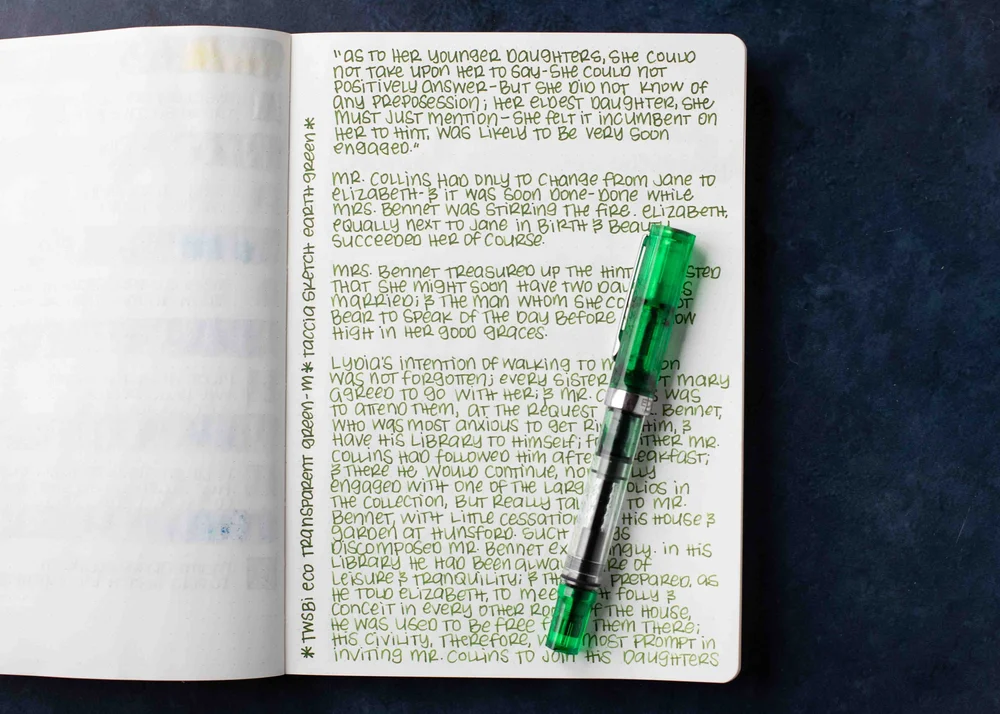 Ink Review #2733: Taccia Sketch Ink Earth Green — Mountain of Ink
