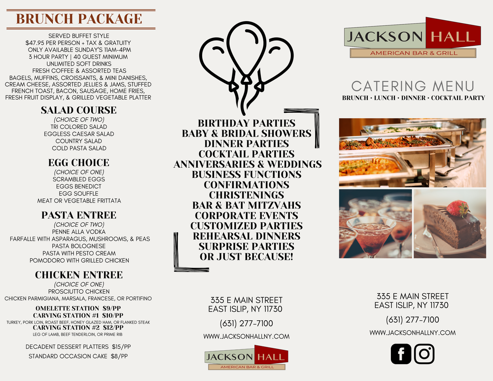 In-House Catering — Jackson Hall American Bar & Grille