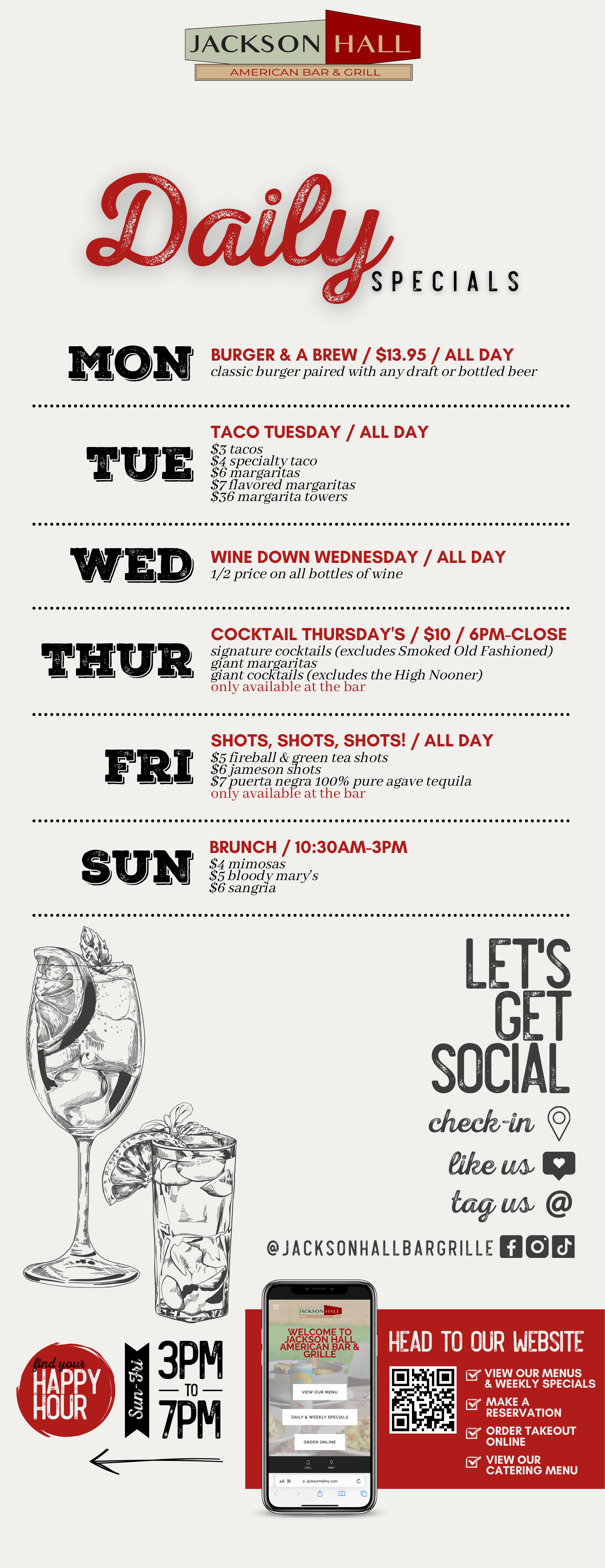 Specials — Jackson Hall American Bar & Grille