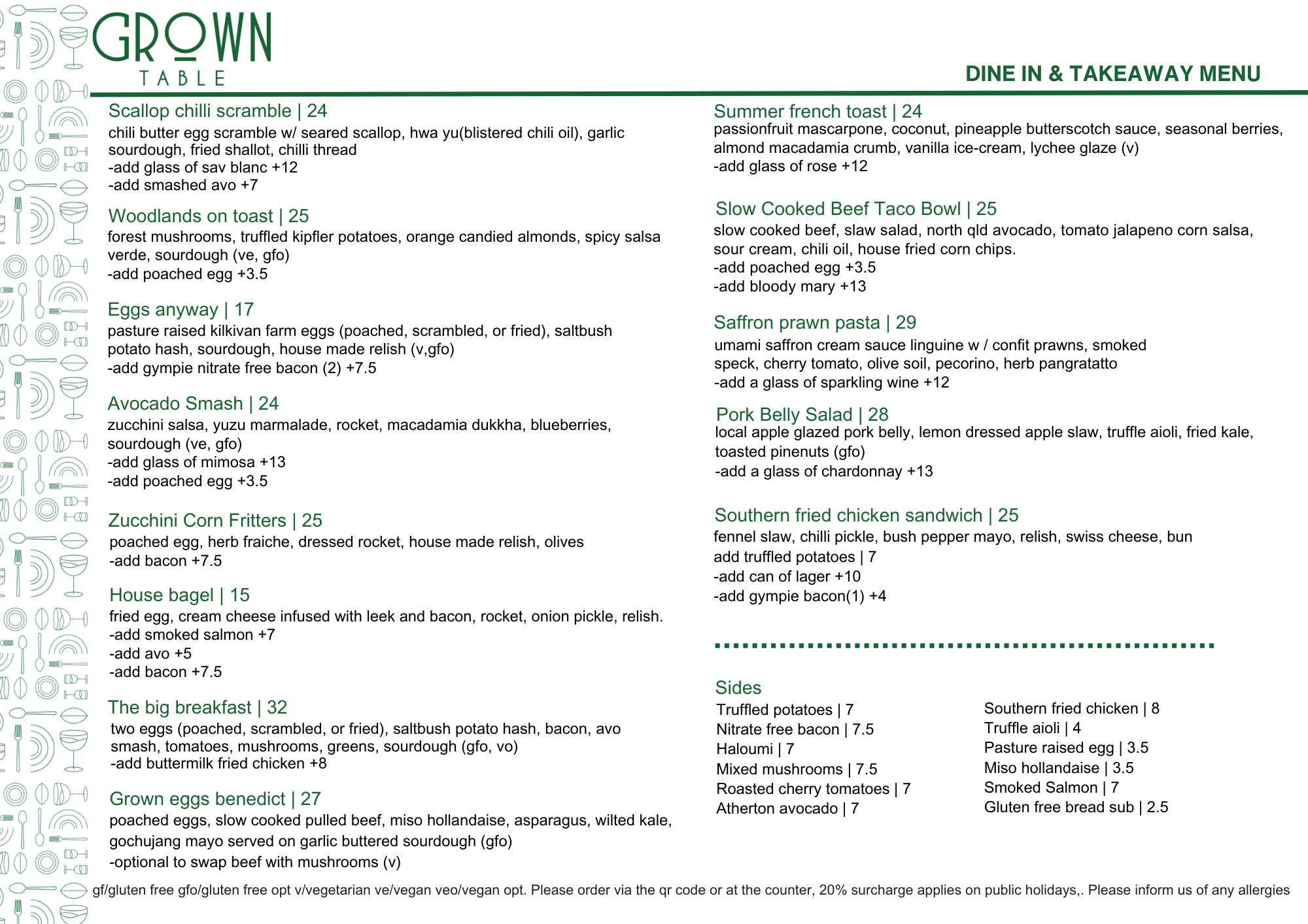Menu — Grown