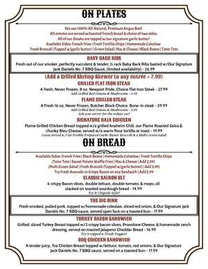 Joshua Tree Saloon & Grill — Menu