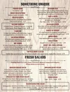 Joshua Tree Saloon & Grill — Menu