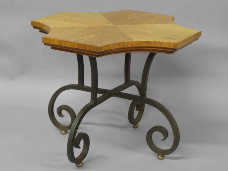Pair of Wrought Iron Base Spanish Villa Tables by Heritage Henredon ...