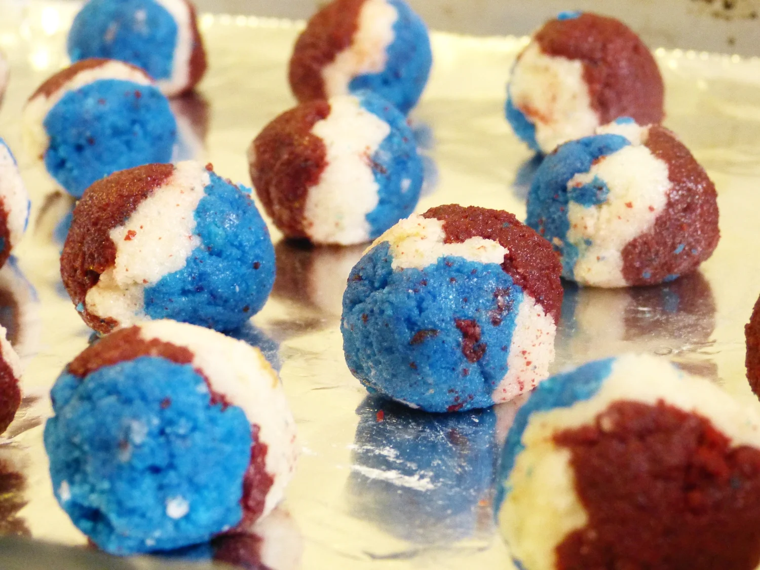 Flag Cake Balls — PINK, BLONDE + BAKING