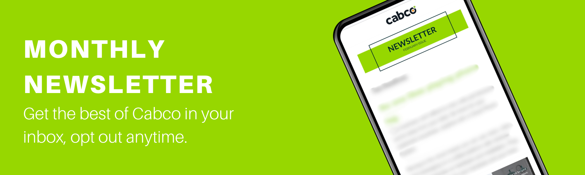 Cabco - Newsletter Subscription — Cabco