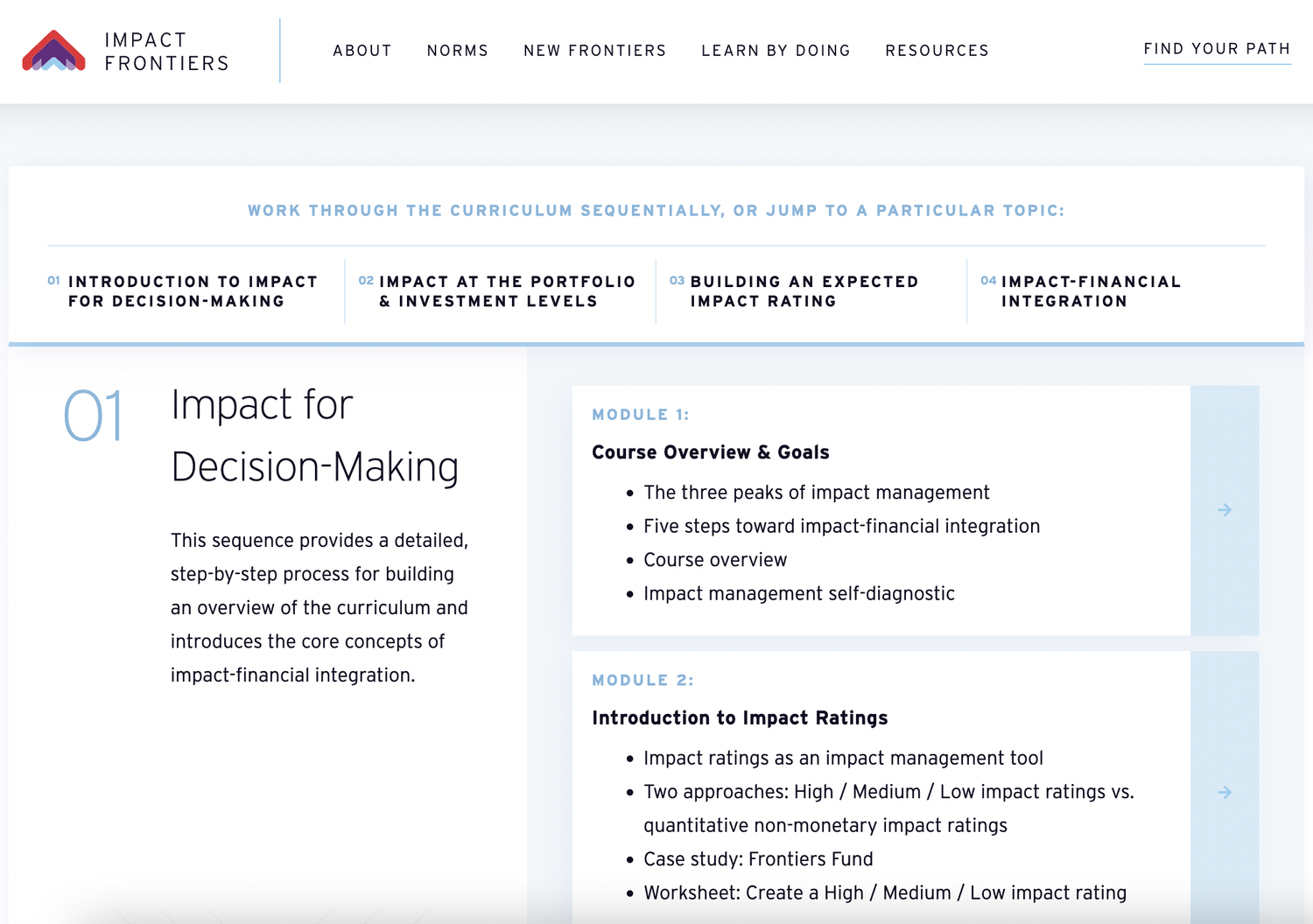 IMPACT MEASUREMENT & MANAGEMENT — Impact Capital Managers