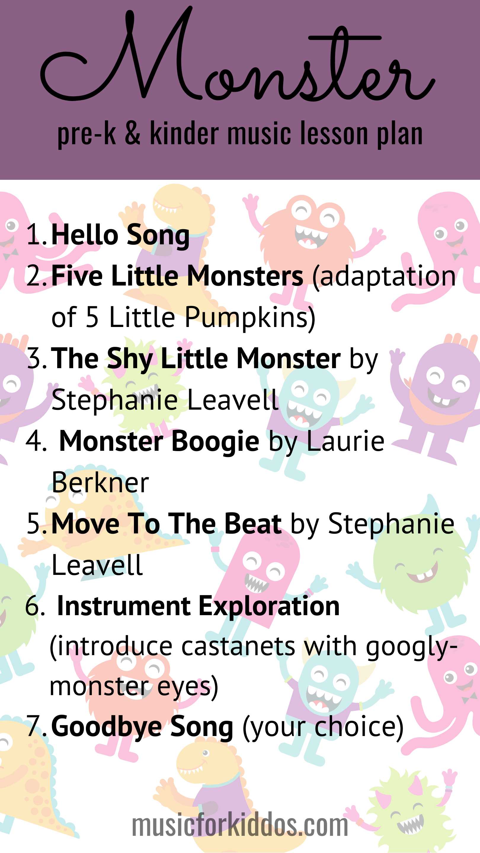 Monster Music Lesson Plan For Preschool and Kindergarten — Music for Kiddos