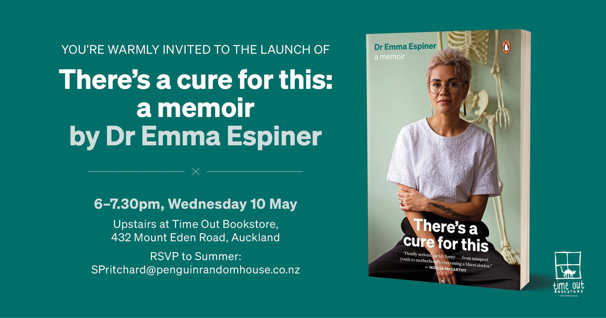 Book Launch: There's a Cure for This by Emma Espiner — Time Out Bookstore