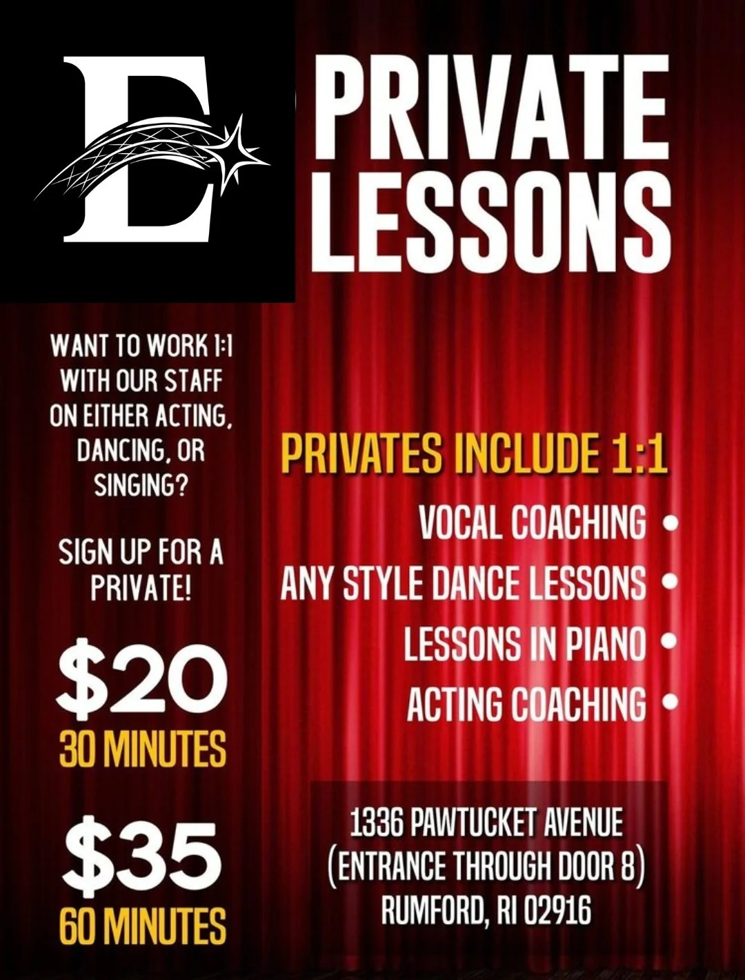 Private Lesson Registration — East End Theatre & Performing Arts