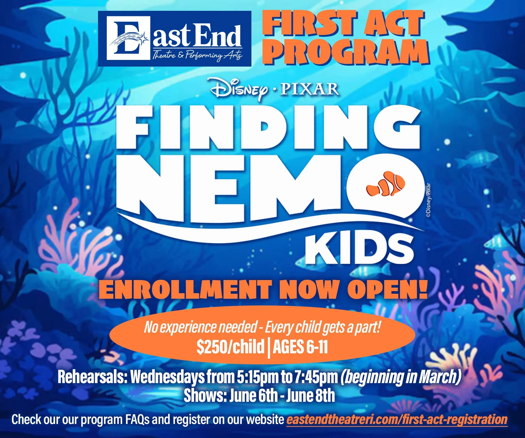 First Act Registration (Ages 6-11) — East End Theatre & Performing Arts