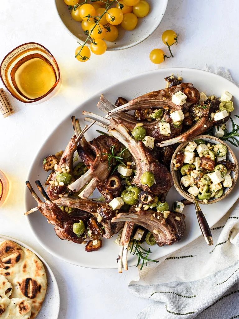 Grilled Lamb Chops with Date-Feta Relish — Julia Heffelfinger