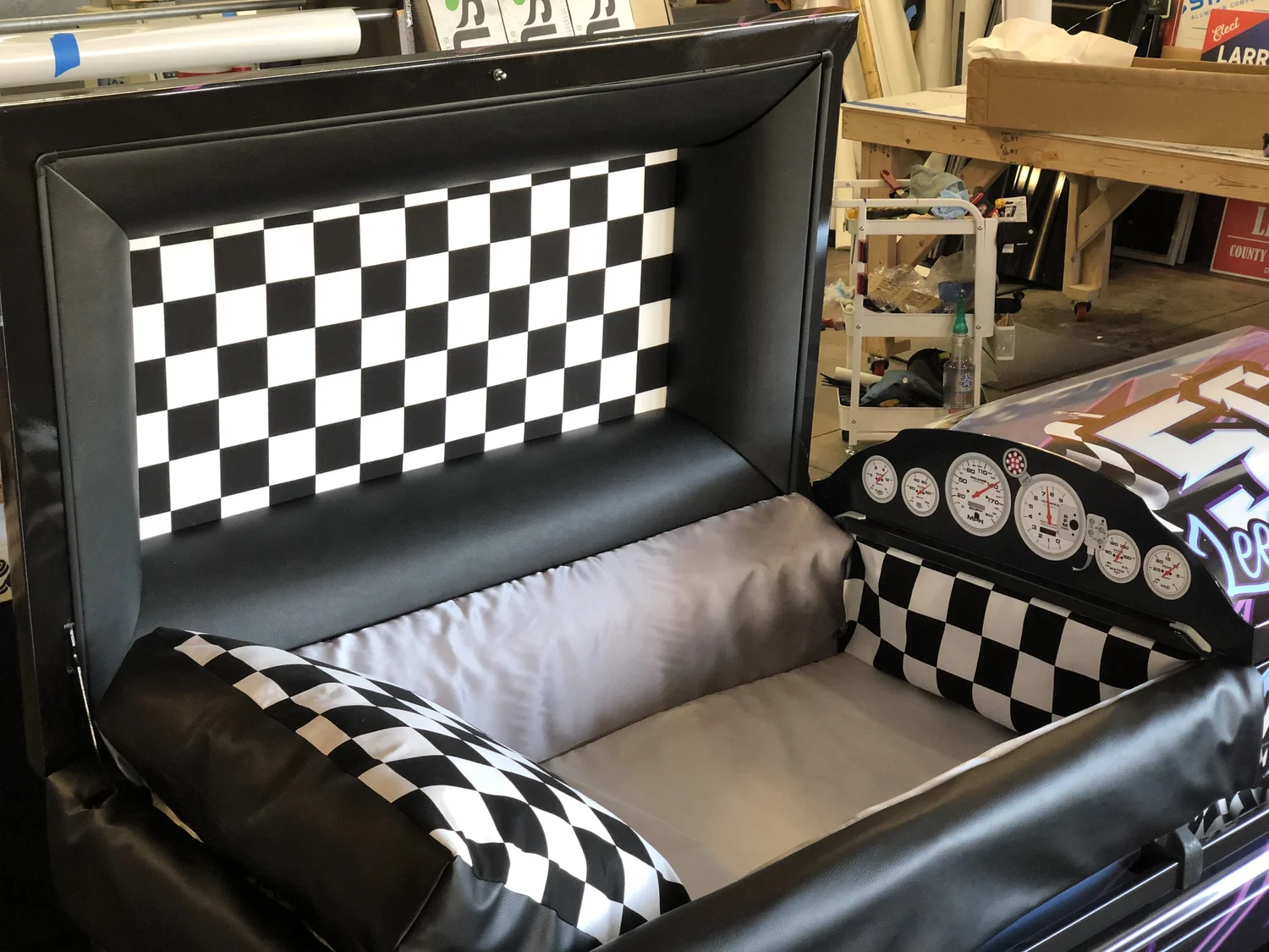 Checkered Flag Interior — Caskets of Honor