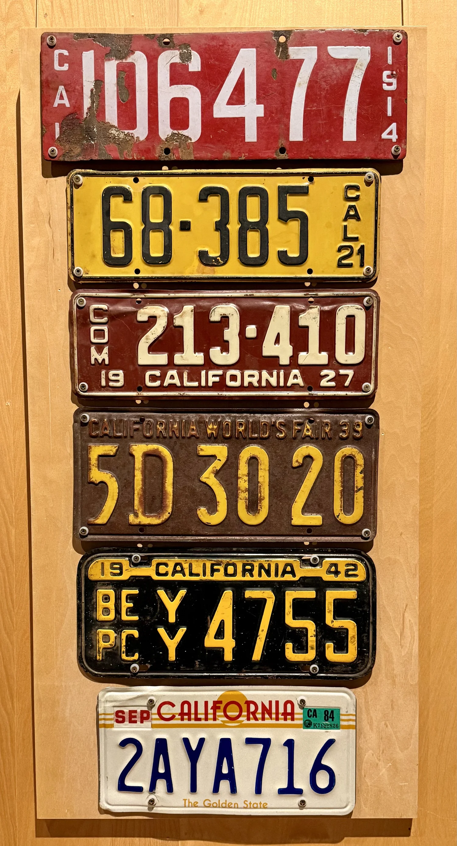 Artifact of the Month - Milestone California License Plates — Turtle Bay