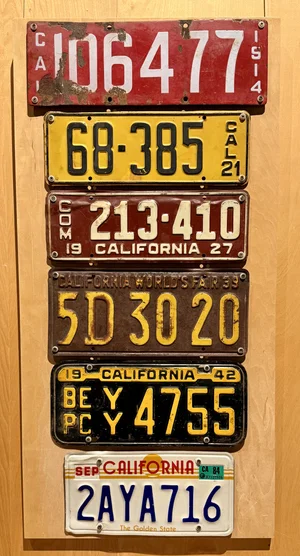 Artifact of the Month - Milestone California License Plates — Turtle Bay