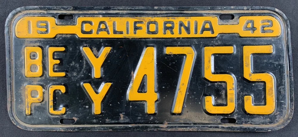 Artifact of the Month - Milestone California License Plates — Turtle Bay
