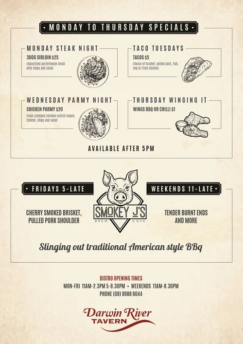The Menu Page — Darwin River Tavern