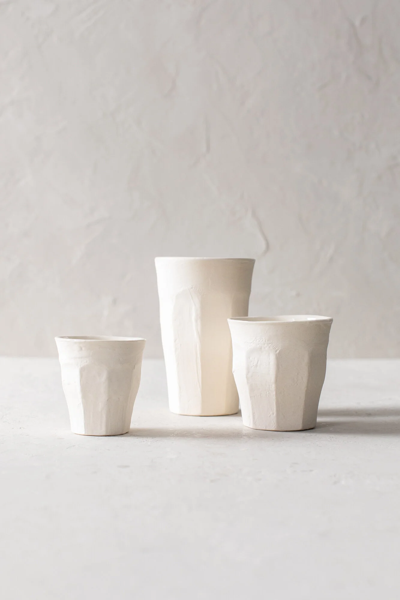 Textured Ceramic Cups | White Handmade Tumblers — Hoppe Shoppe