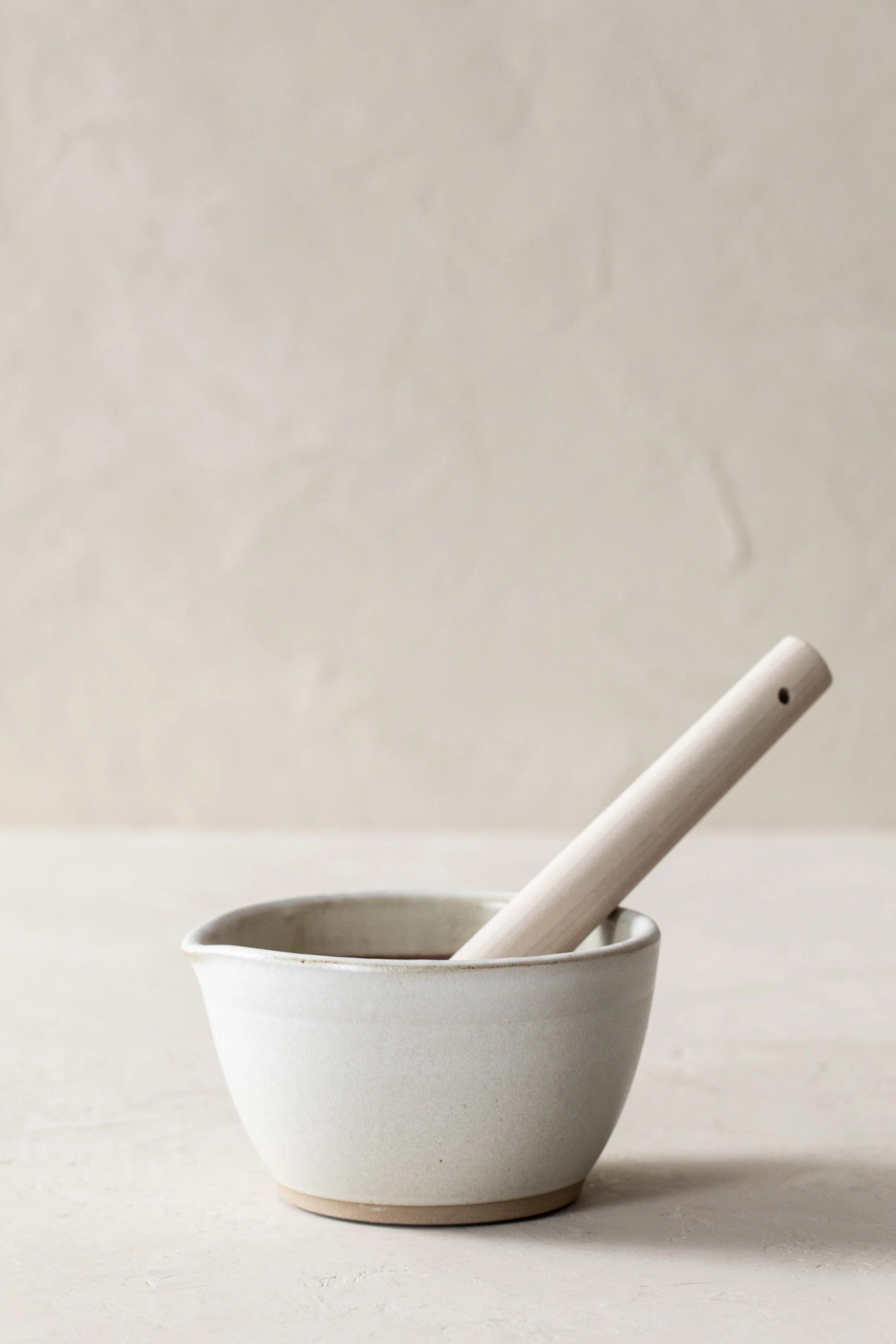 White Japanese Mortar And Pestle — Hoppe Shoppe