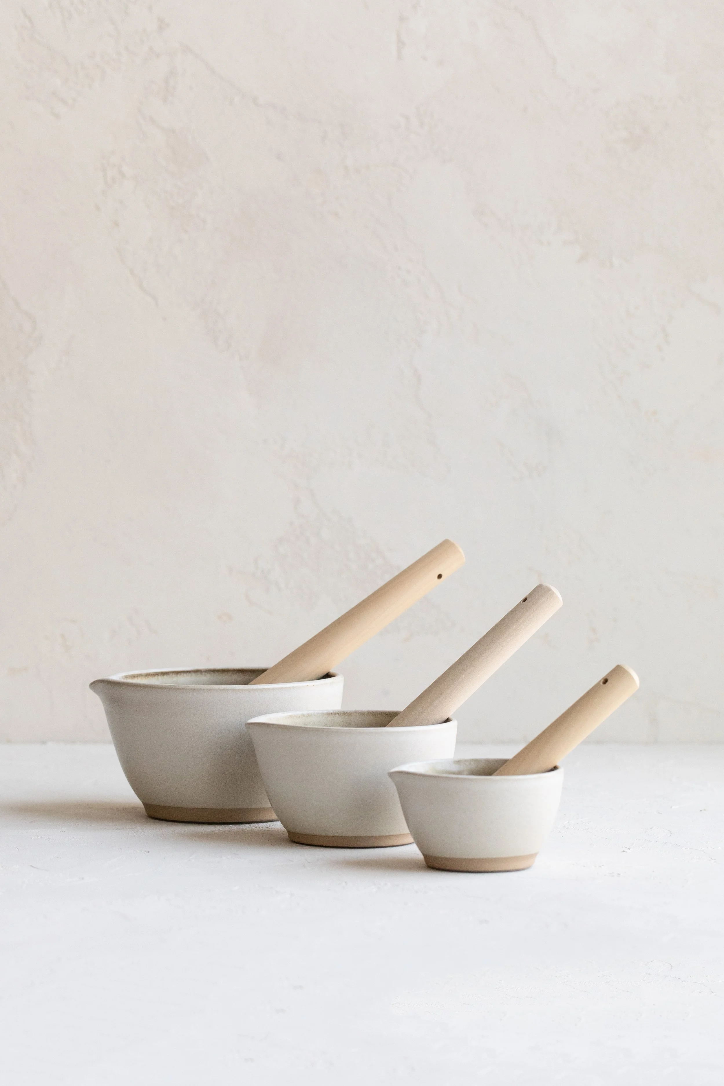 White Japanese Mortar And Pestle — Hoppe Shoppe
