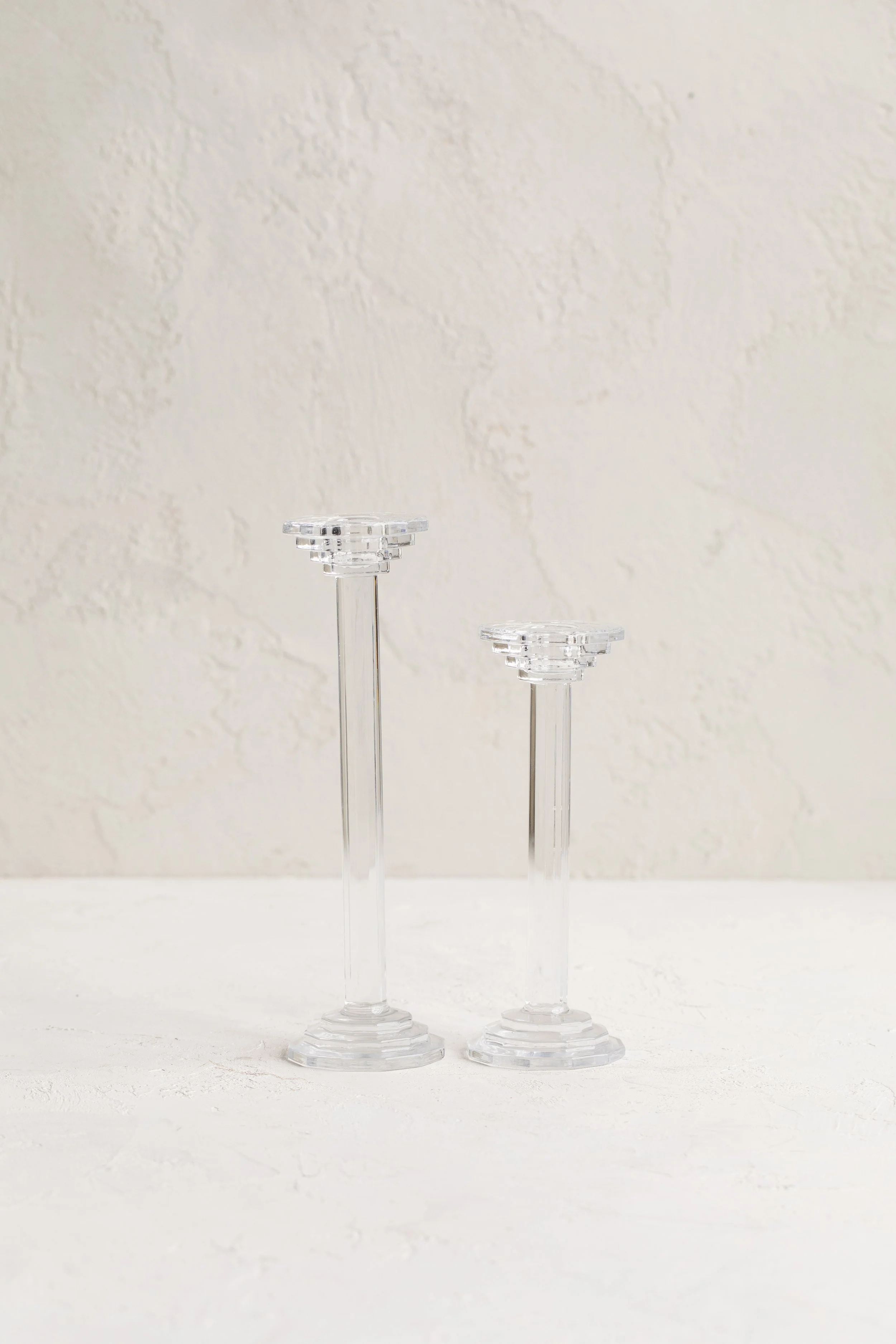 Vintage Art Deco Crystal Candlesticks | Modern Glass Candle Holders ...