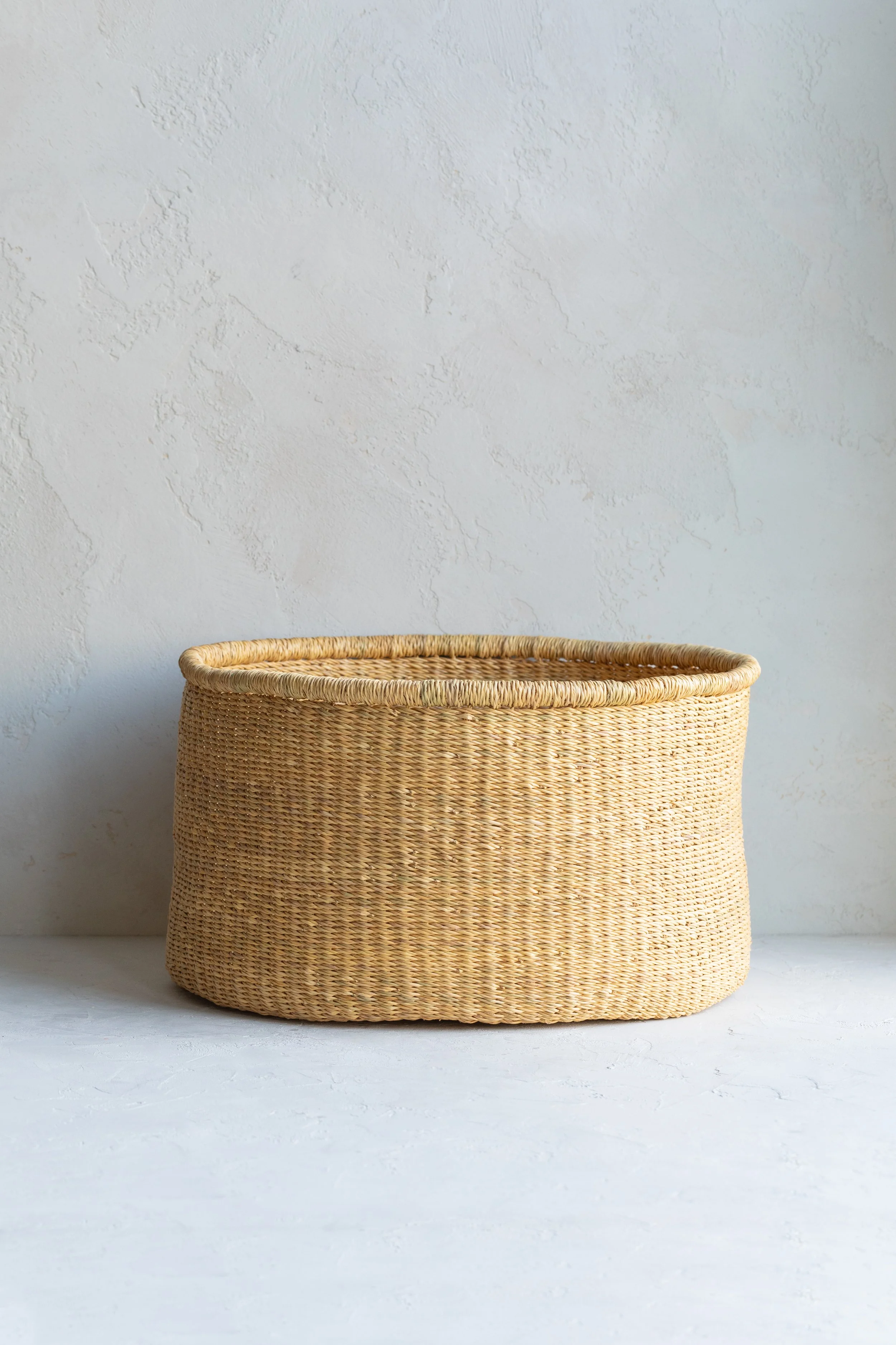 Handleless Natural Woven Floor Baskets — Hoppe Shoppe