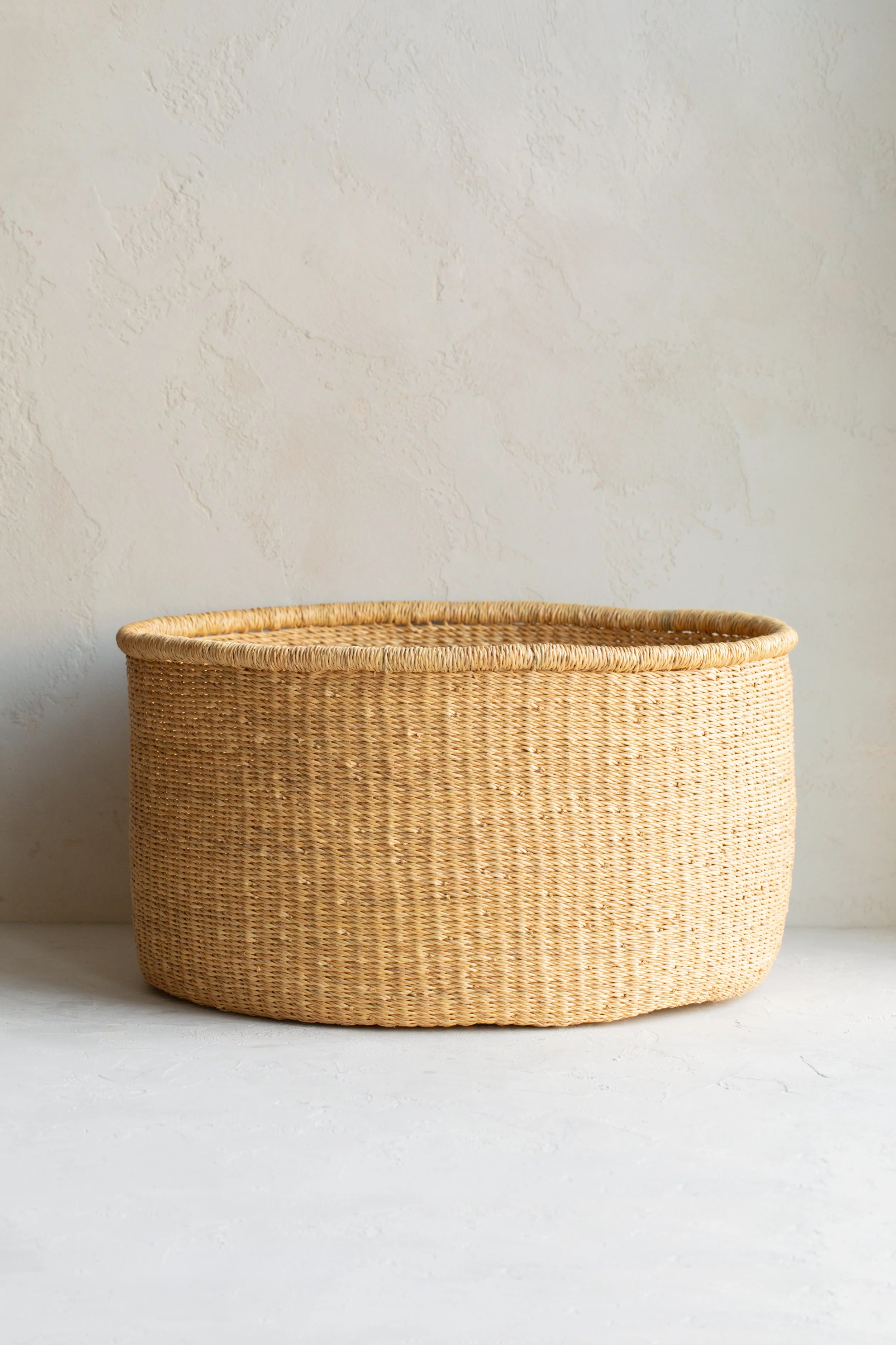 Handleless Natural Woven Floor Baskets — Hoppe Shoppe