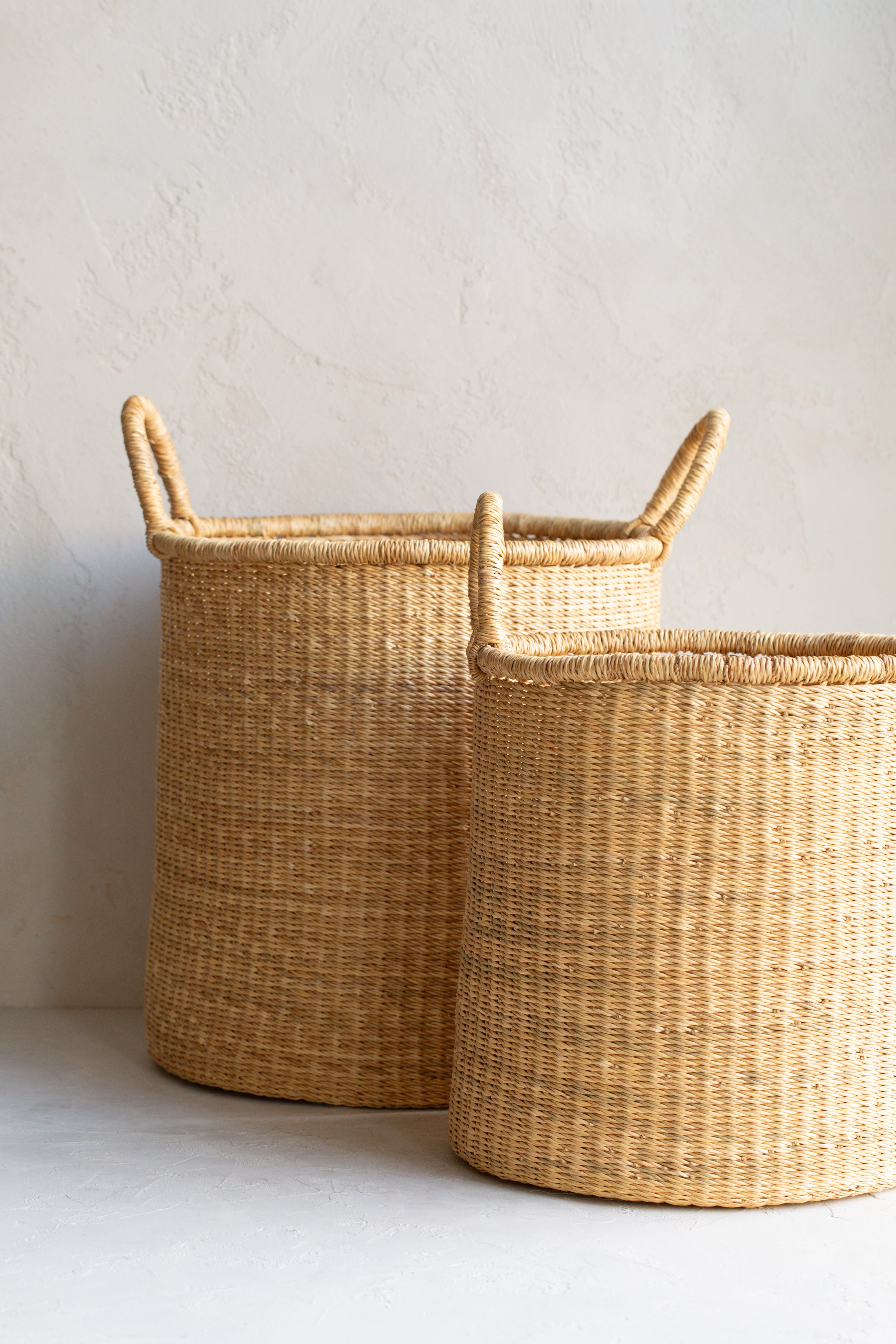 Tall Natural Elephant Grass Baskets — Hoppe Shoppe