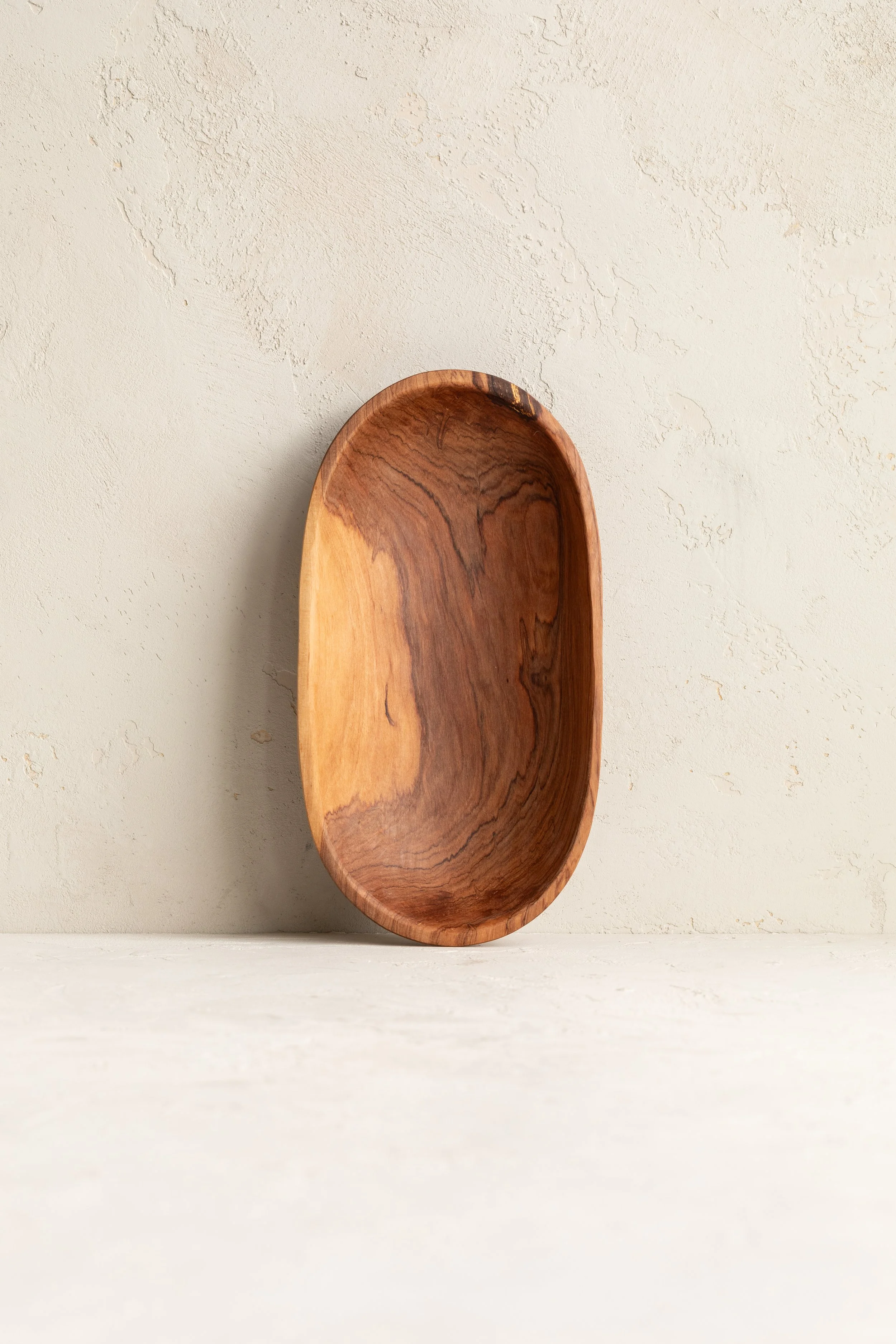 Hand Carved Wild Olive Wood Oval Bowl — Hoppe Shoppe