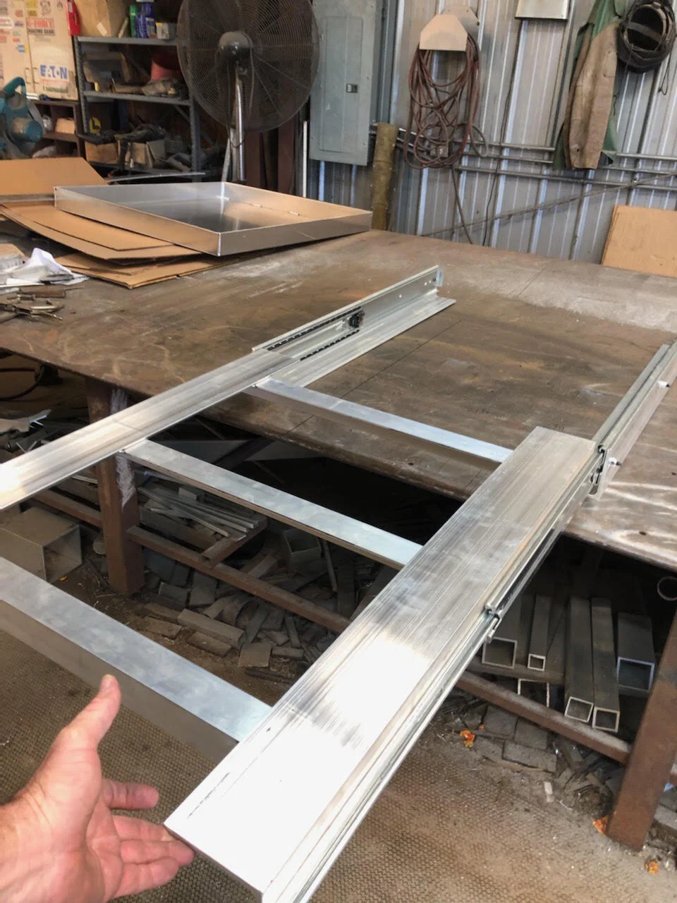 Custom Generator Slide, Built with 3x2 Angle Aluminum, 21" Wide, 14 ...