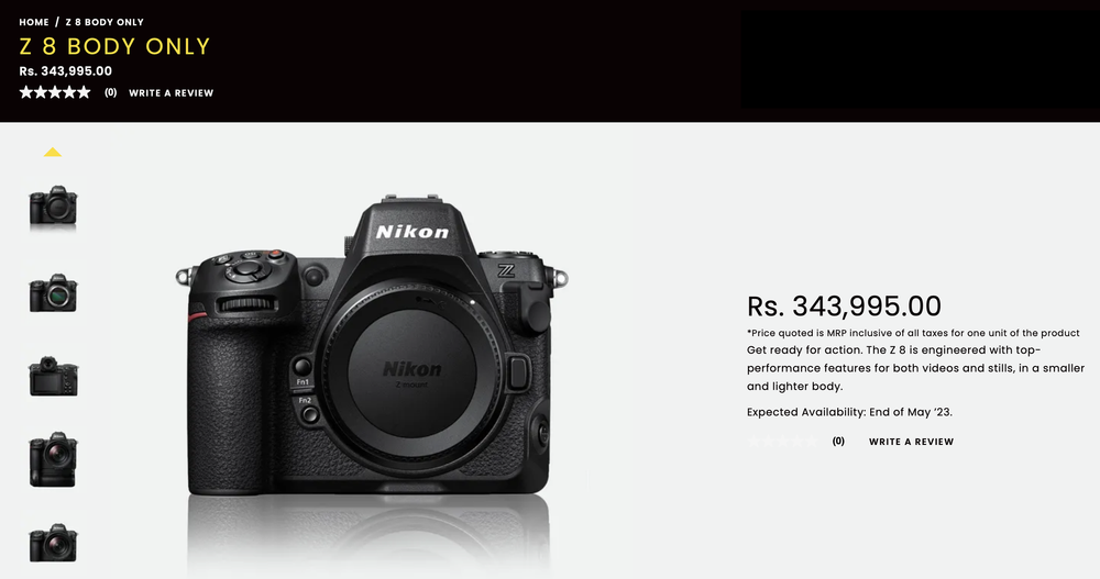 GMAX STUDIOS — Nikon Z8 price in India and launch in India