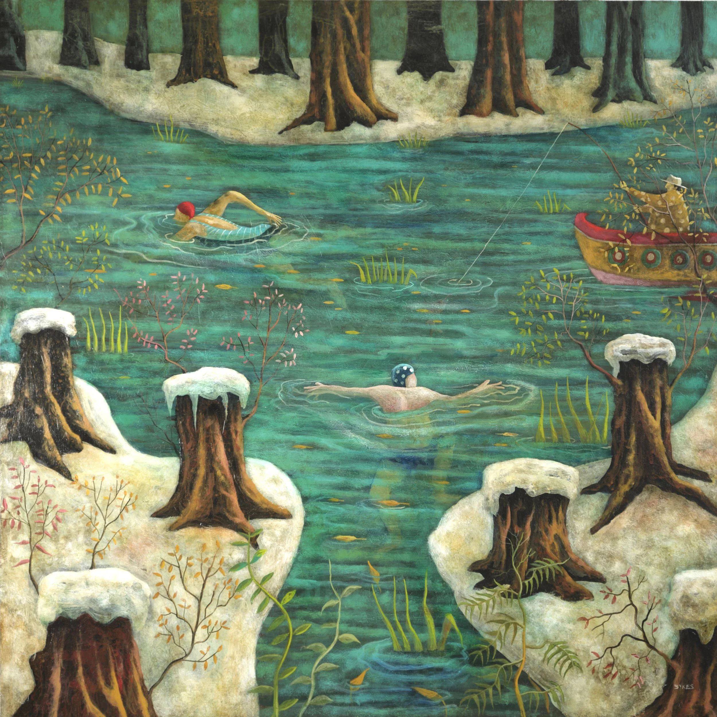 Online Shop for Prints by Adrian Sykes – Winter Swim — Adrian Sykes
