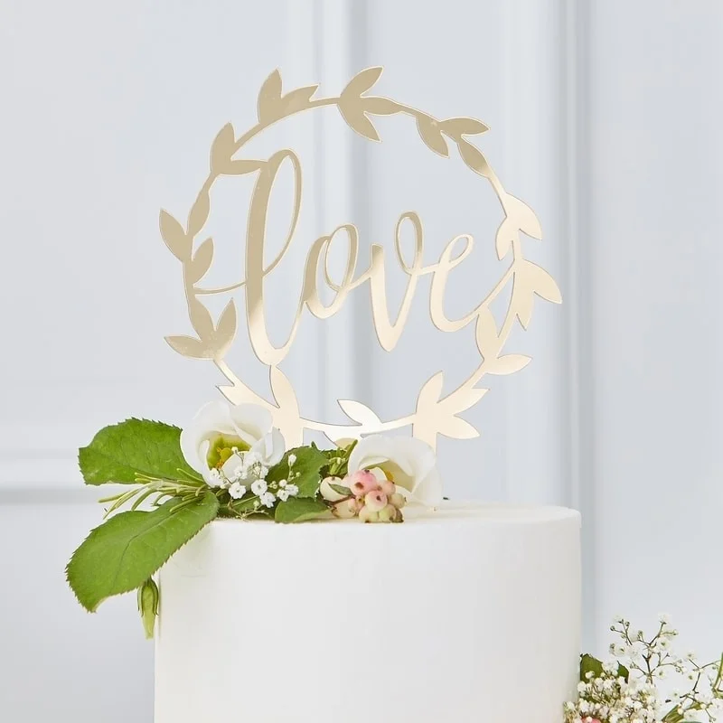 Gold wedding cake toppers 60 photos - Vianawedding.com