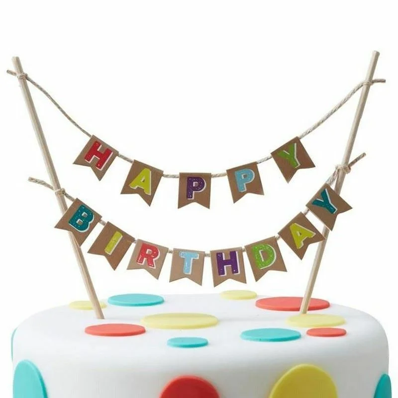 Happy Birthday Bunting Cake Topper